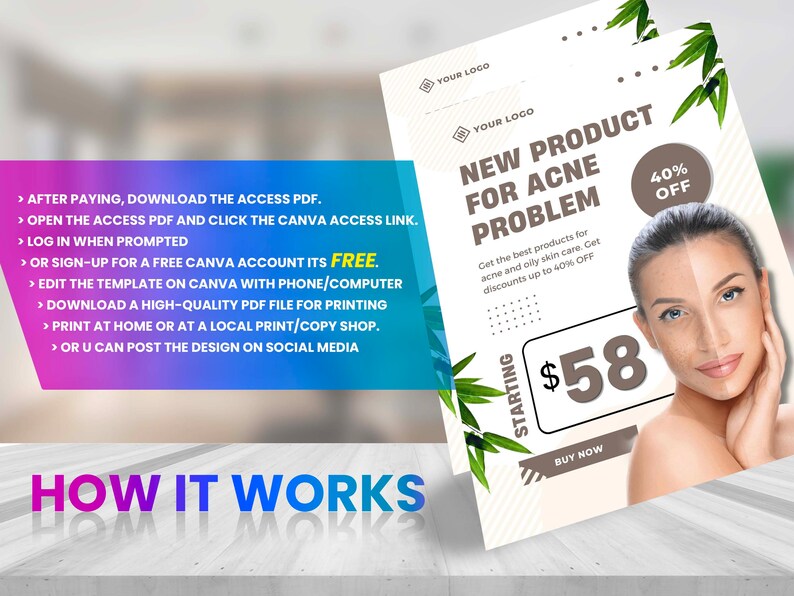 ACNE TREATMENT FLYER Diy Editable Canva Template, Printable & Social ...