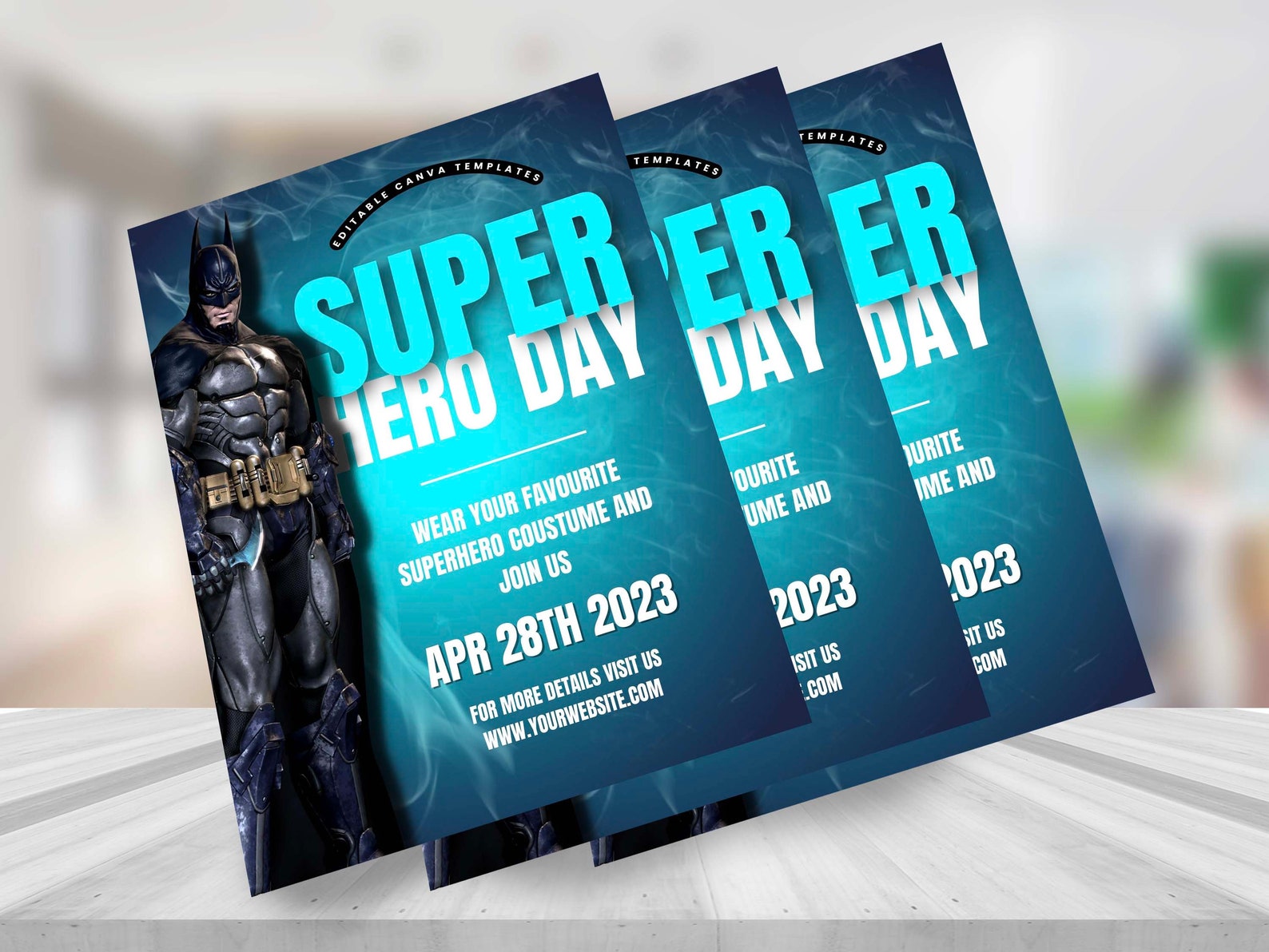 SUPER HERO FLYER Diy, Editable Canva Template, Printable & Social Media ...