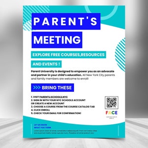 PARENTS MEETING FLYER Diy Editable Canva Template, Printable & Social ...