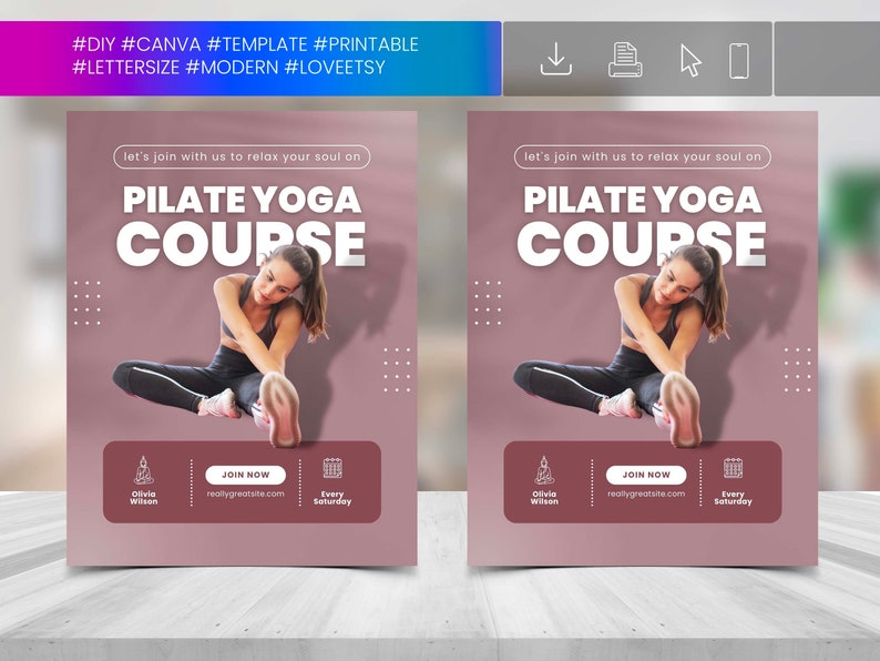 PILATE FLYER DIY Editable Canva Template, Printable & Social Media ...
