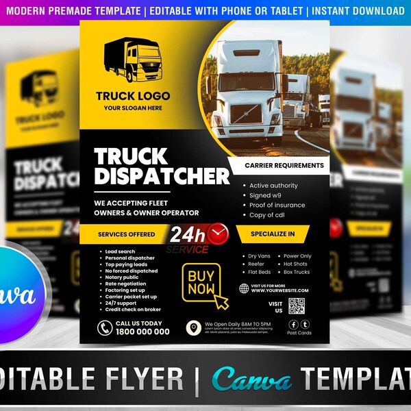 Trucking Dispatcher Template - Etsy