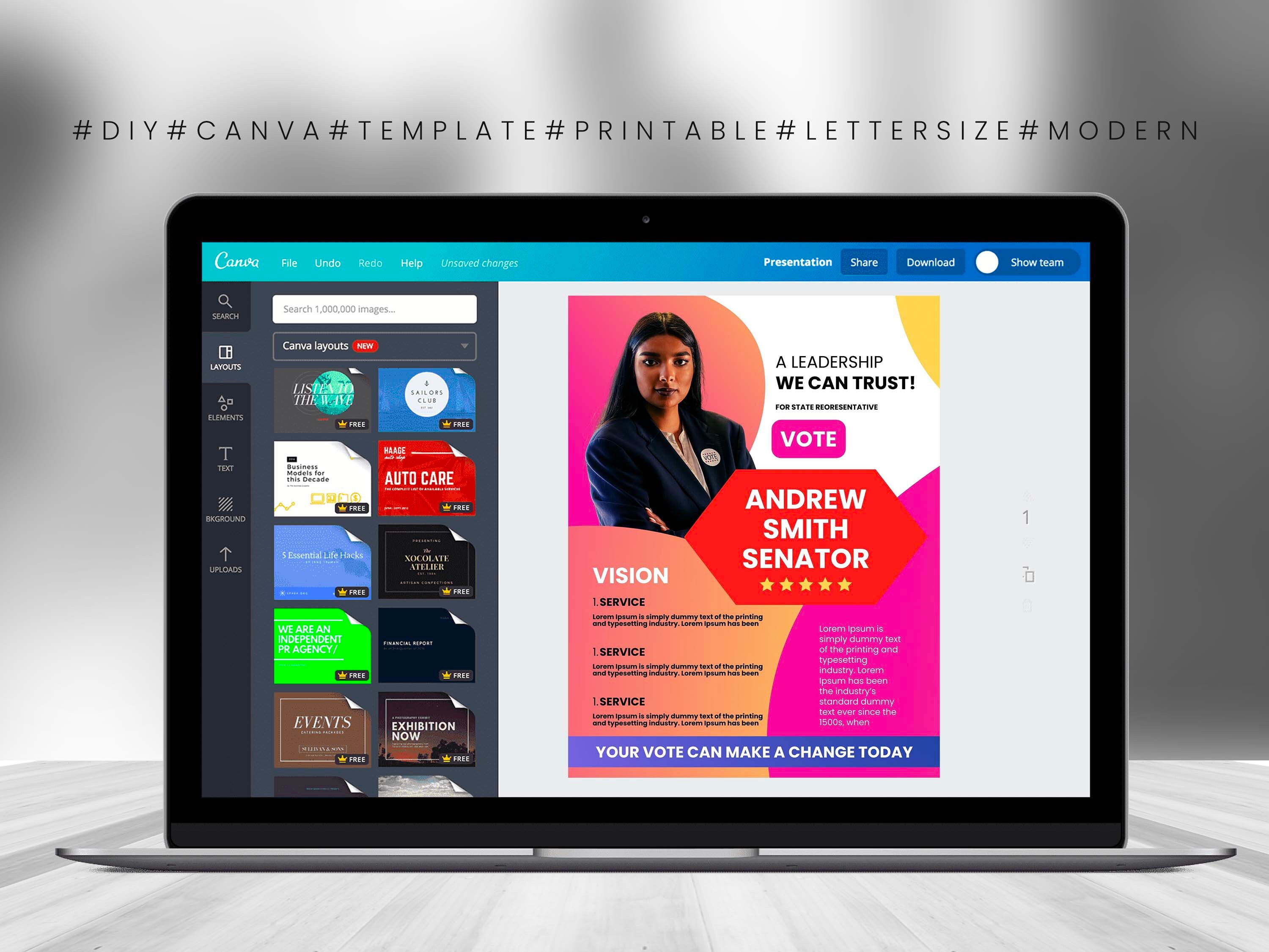 POLITICAL CAMPAIGN FLYERS Diy Editable Canva Template, Printable ...