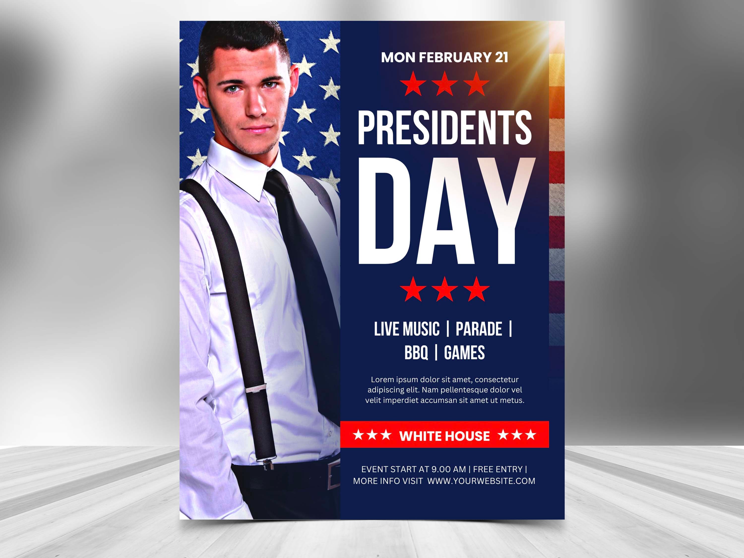 PRESIDENT DAY FLYER Diy Editable Canva Template, Printable & Social ...