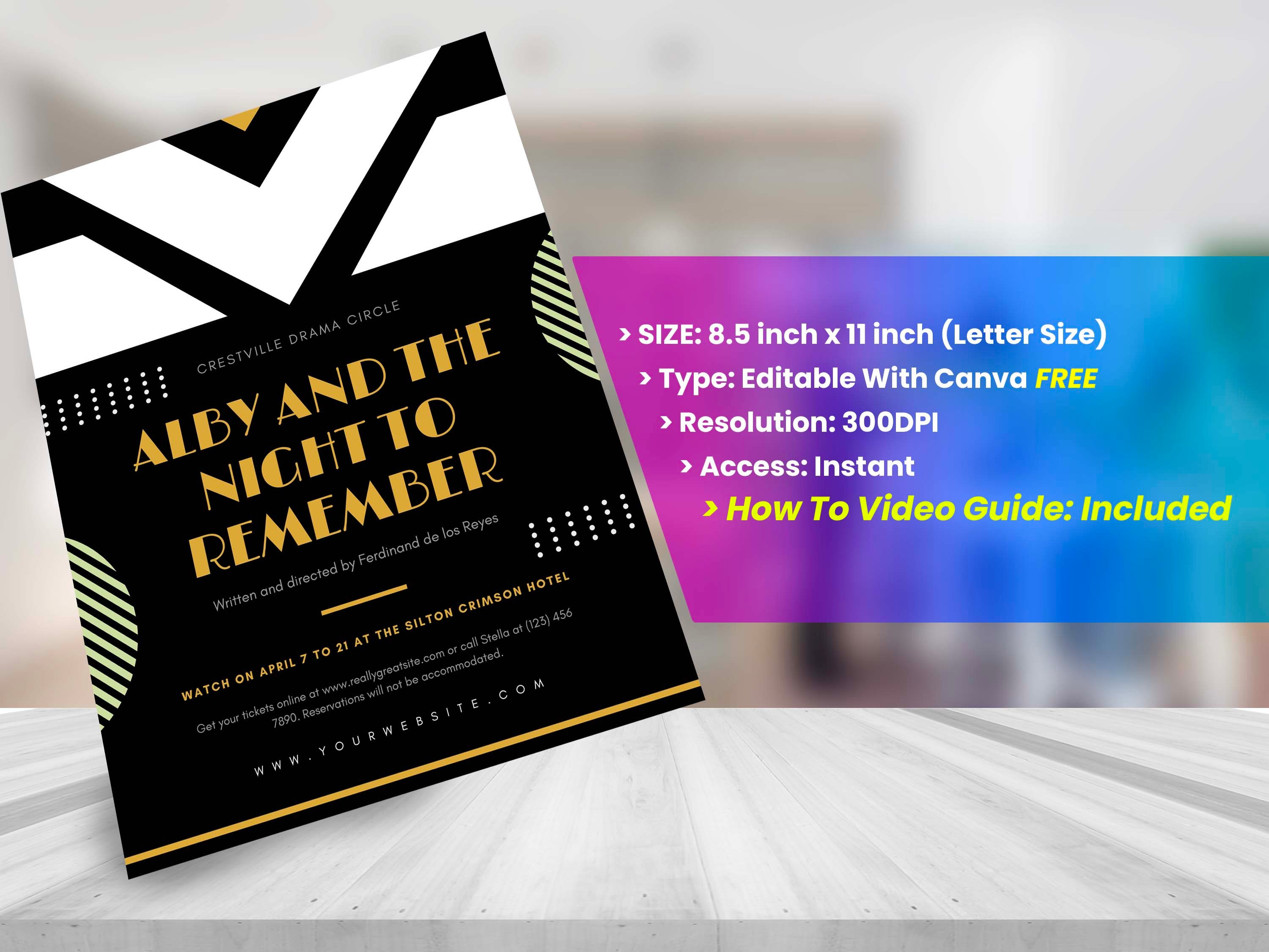 DRAMA CLUB FLYER Diy Editable Canva Template, Printable & Social Media ...