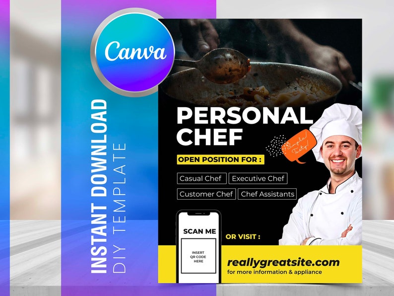 PERSONAL CHEF FLYER Diy, Editable Canva Template, Printable & Social ...
