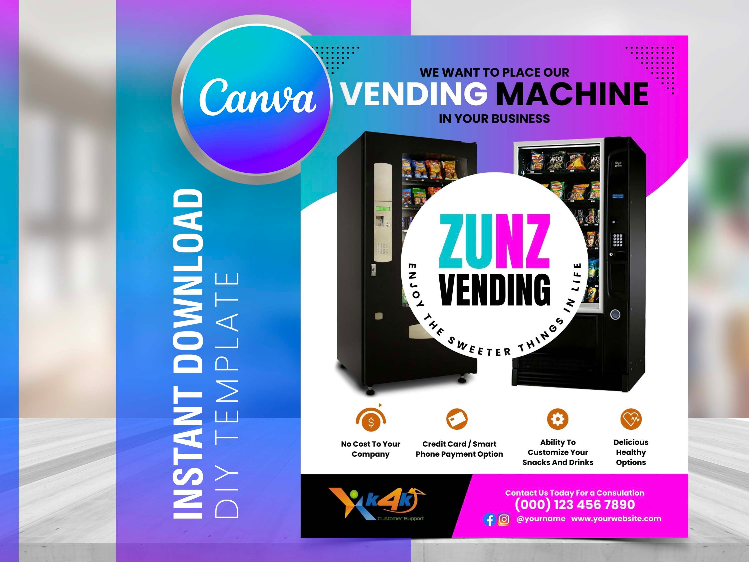 VENDING MACHINE FLYERS Diy Editable Canva Template, Printable & Social ...