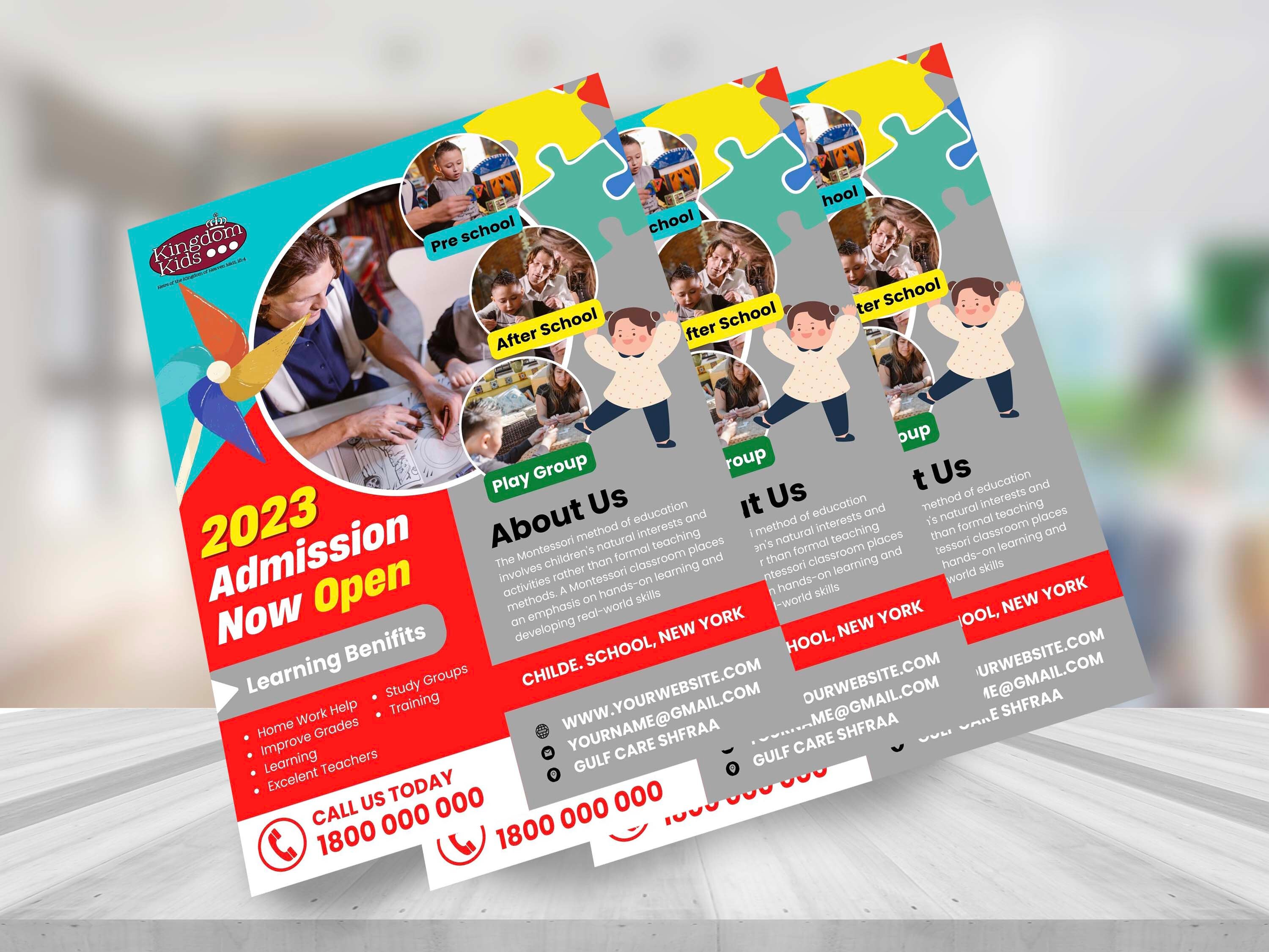 MONTESSORI FLYER DIY Editable Canva Template, Printable & Social Media ...