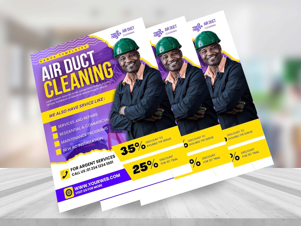AIR DUCT CLEANING Flyer Diy Editable Canva Template, Printable & Social ...
