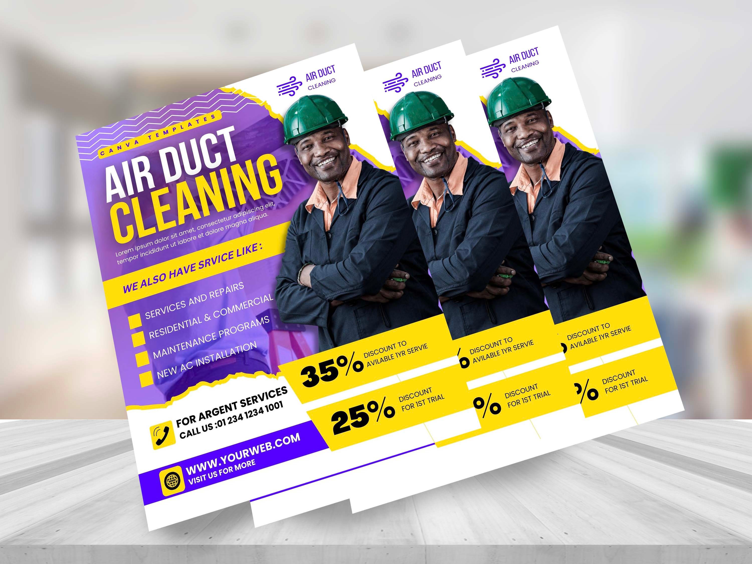 AIR DUCT CLEANING Flyer Diy Editable Canva Template, Printable & Social ...