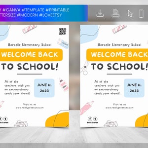 BACK TO SCHOOL Flyer Diy, Editable Canva Template, Printable & Social ...