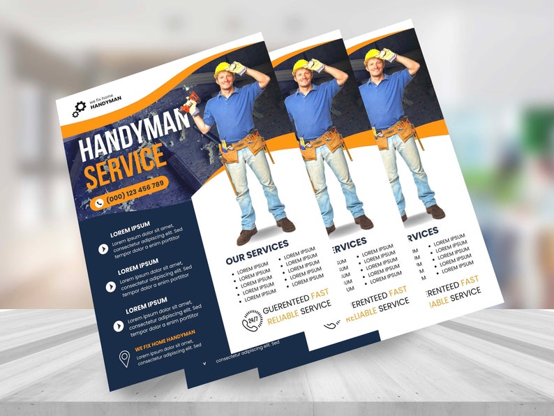 HANDYMAN SERVICE FLYER Diy Editable Canva Template Printable - Etsy