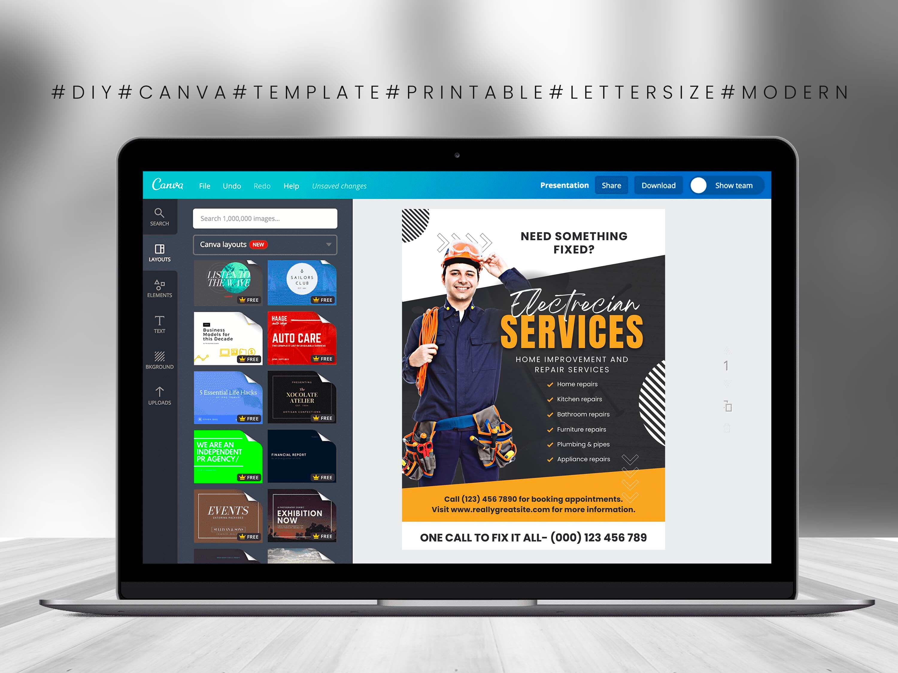 ELECTRICAL CONTRACTOR FLYERS Diy Editable Canva Template, Printable ...