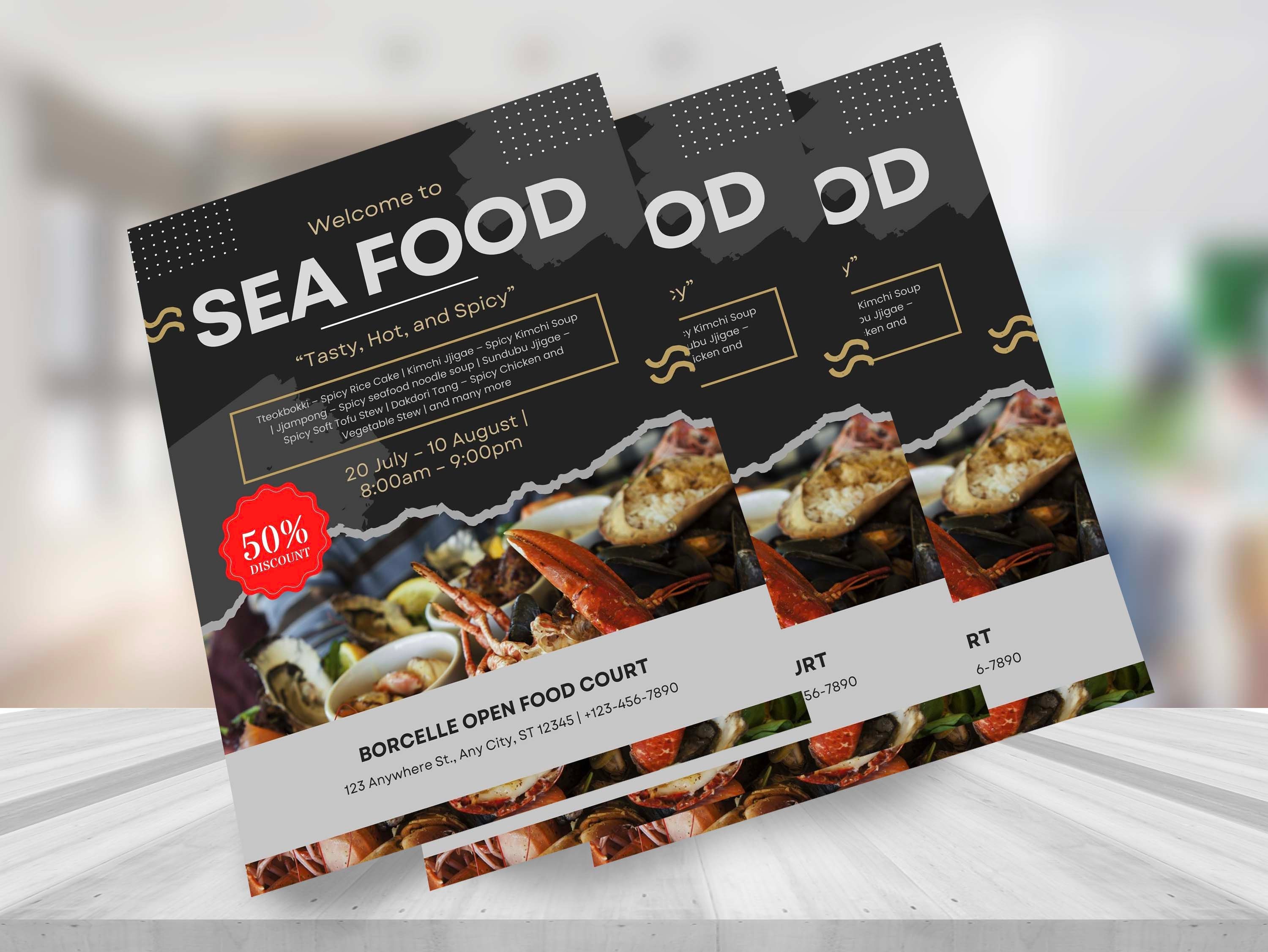 SEA FOOD SALE Flyer Diy Editable Canva Template, Printable & Social ...
