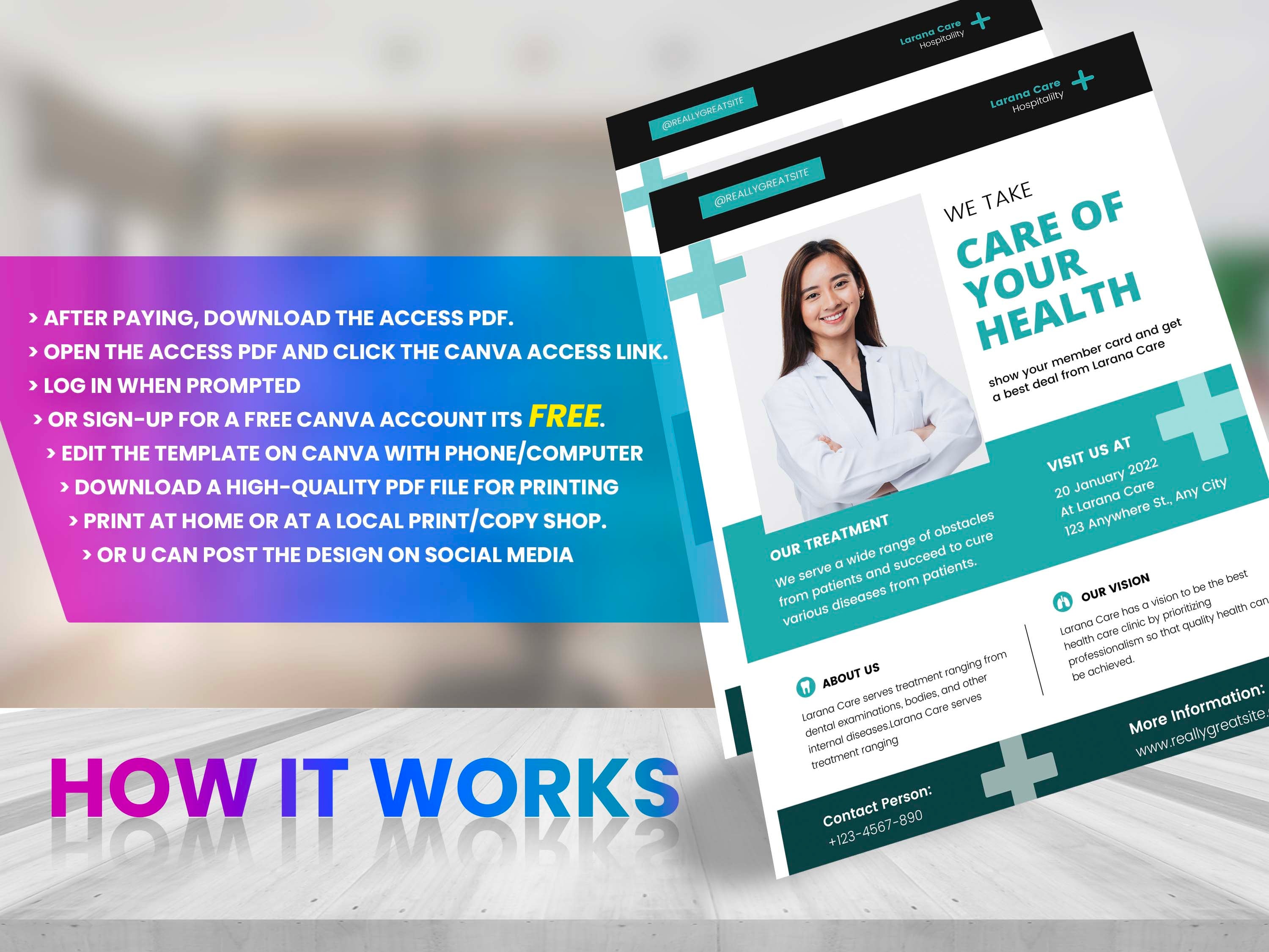 DOCTOR FLYER DIY Editable Canva Template, Printable & Social, Nurse ...