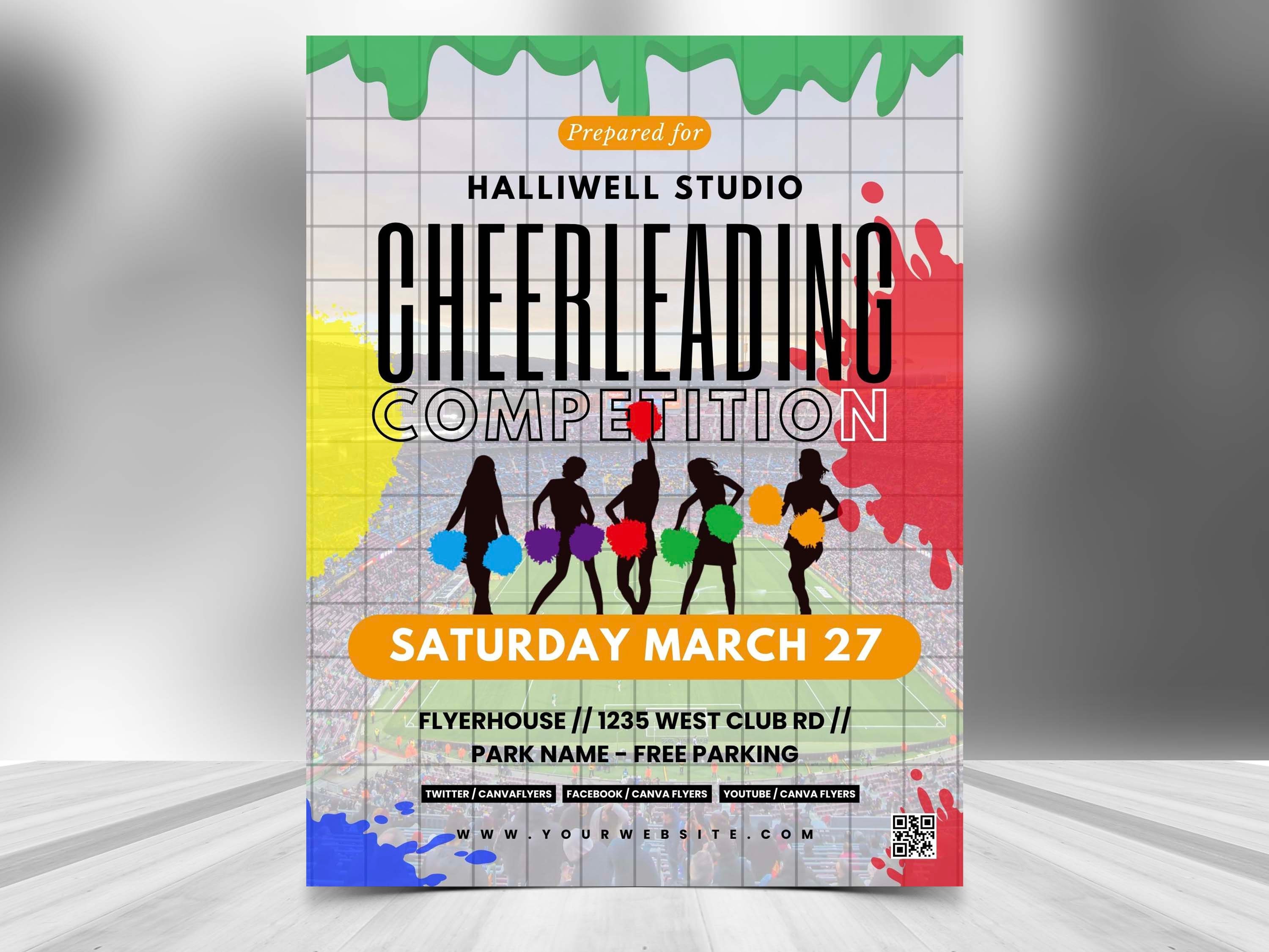 CEERLEADING COMPETITION FLYER Diy Editable Canva Template, Printable ...