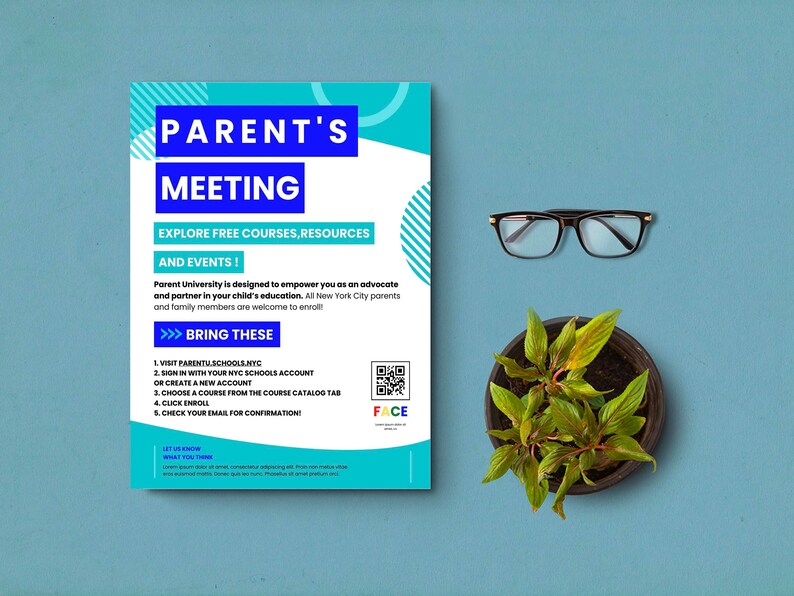 PARENTS MEETING FLYER Diy Editable Canva Template, Printable & Social ...