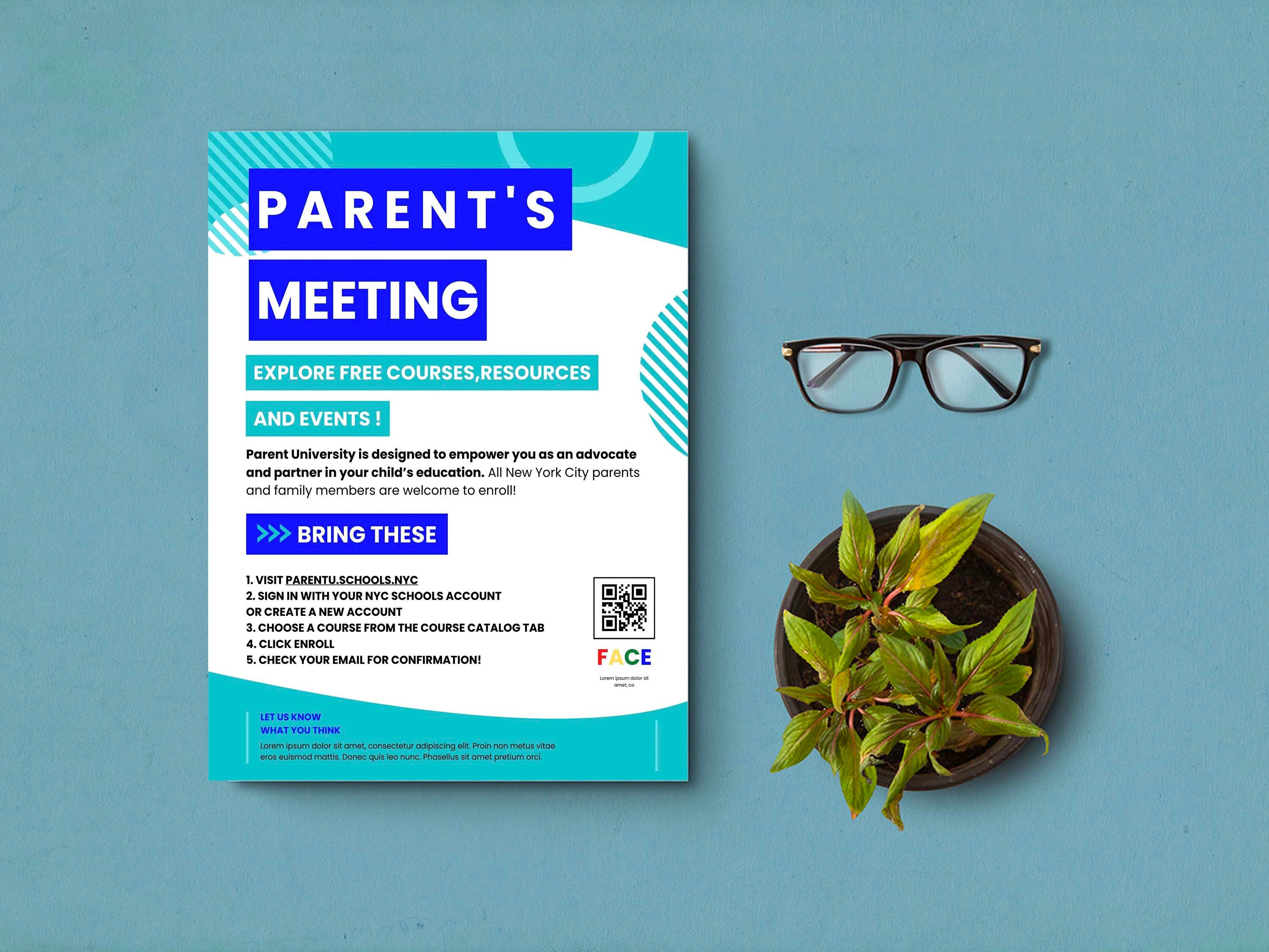 PARENTS MEETING FLYER Diy Editable Canva Template, Printable & Social ...
