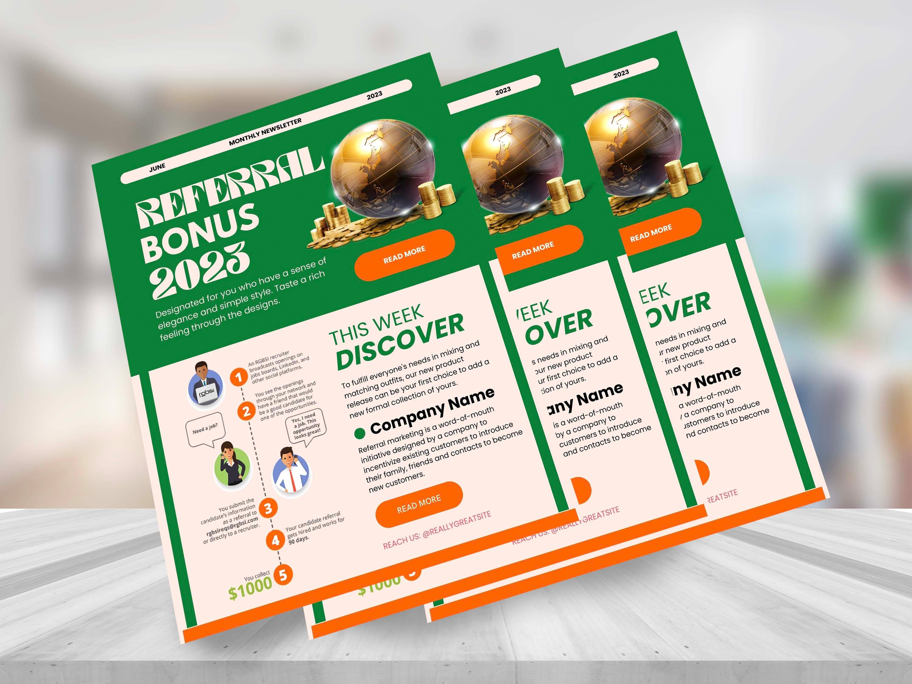 REFERRAL BONUS FLYERS Diy Editable Canva Template, Printable & Social ...