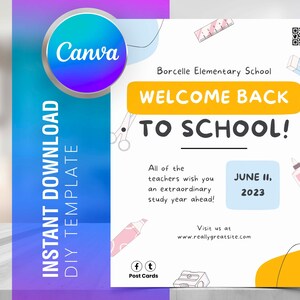 BACK TO SCHOOL Flyer Diy, Editable Canva Template, Printable & Social ...