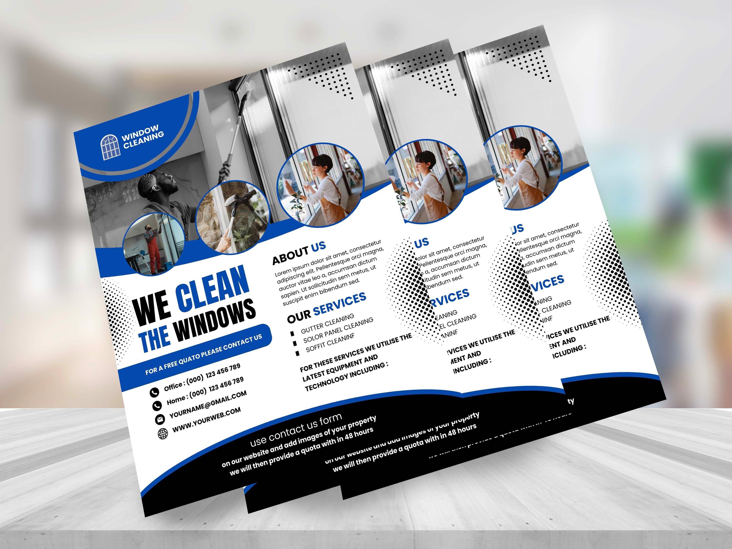 WINDOW CLEANING Flyer Diy Editable Canva Template, Printable & Social ...