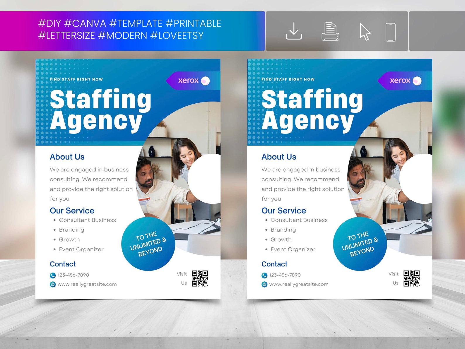 STAFFING AGENCY FLYER Diy Editable Canva Template, Printable & Social ...