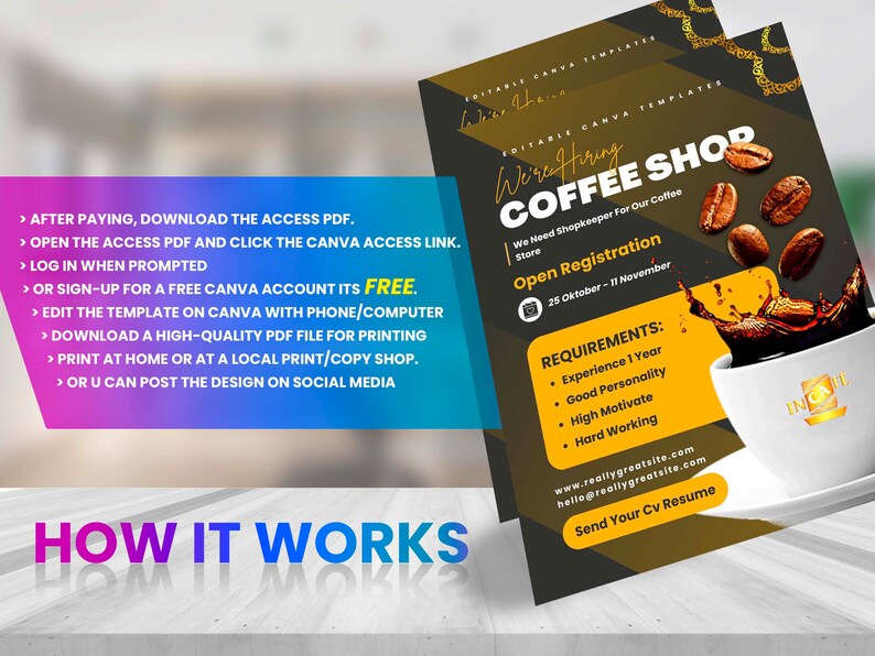 COFFEE SHOP FLYER Diy, Editable Canva Template, Printable & Social ...