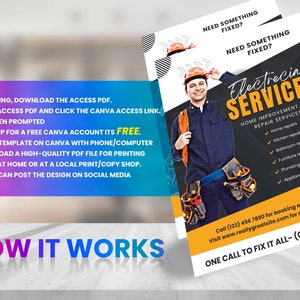 ELECTRICAL CONTRACTOR FLYERS Diy Editable Canva Template, Printable ...