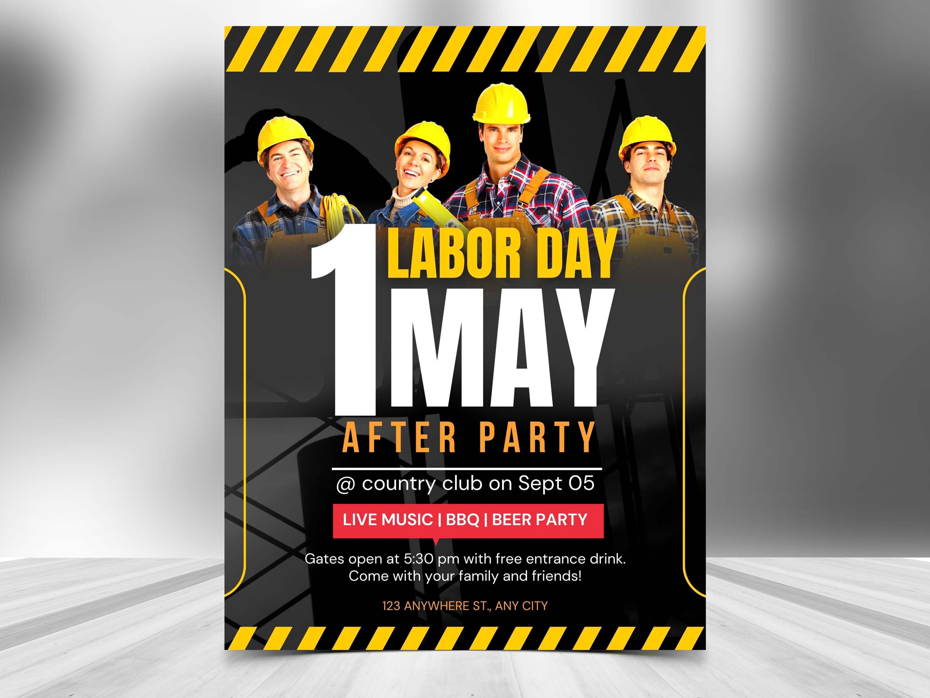 LABOR DAY FLYER Diy, Editable Canva Template, Printable & Social Media ...