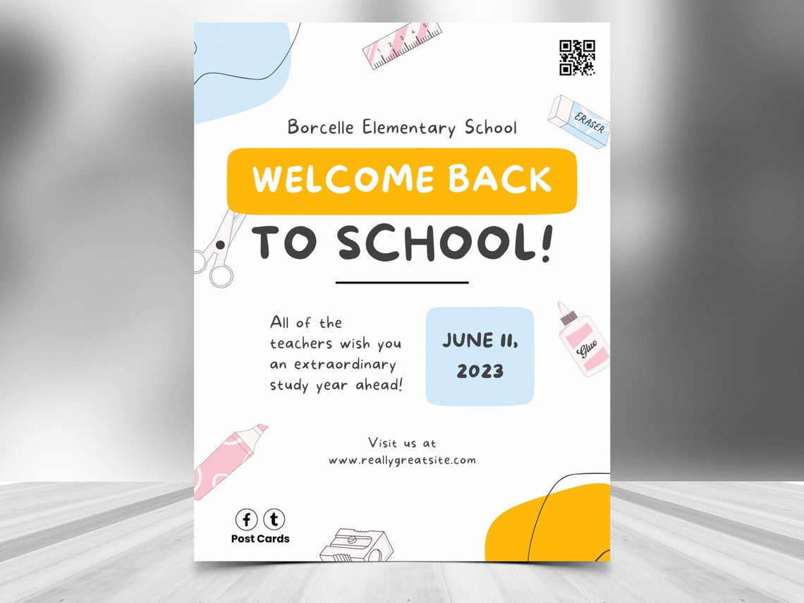 BACK TO SCHOOL Flyer Diy, Editable Canva Template, Printable & Social ...