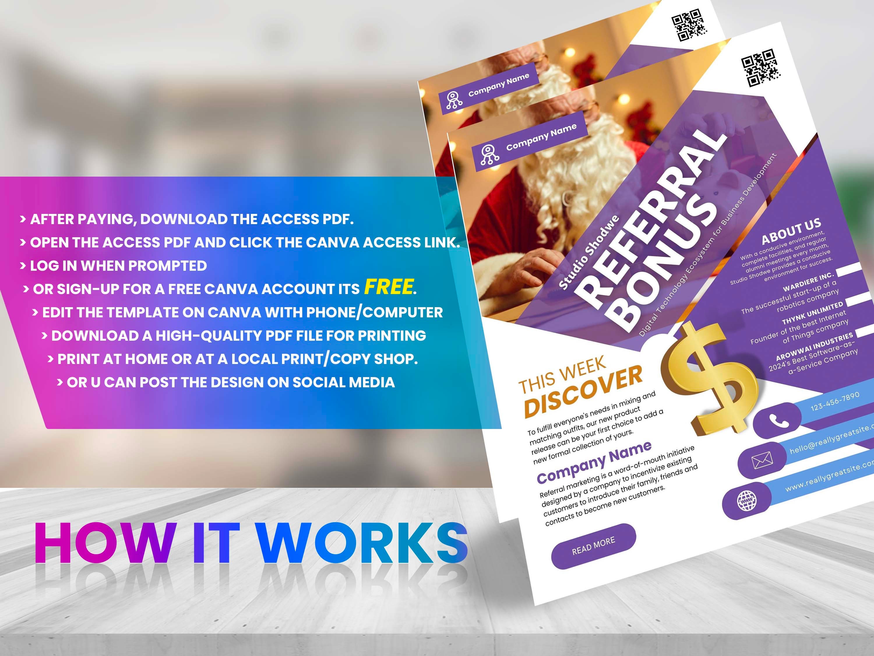 REFERRAL BONUS FLYERS Diy Editable Canva Template, Printable & Social ...
