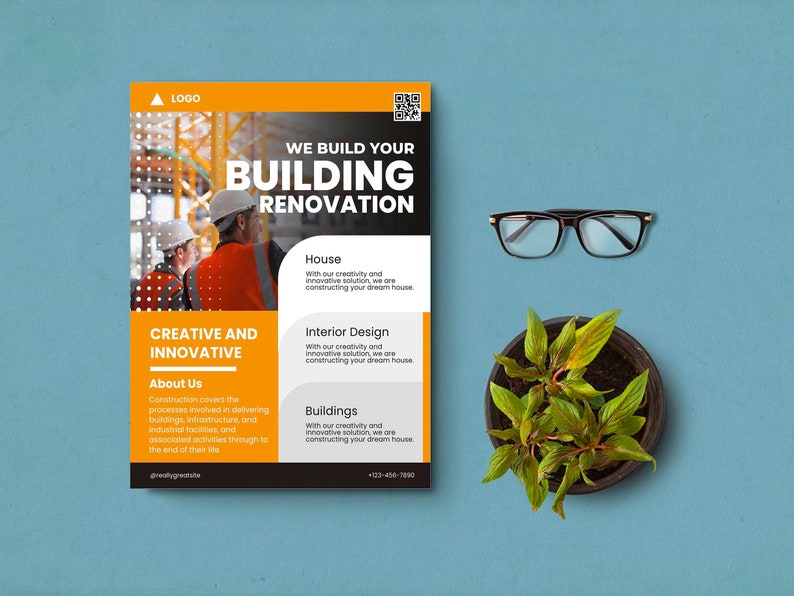 BUILDING RENOVATION FLYER Diy Editable Canva Template, Printable ...