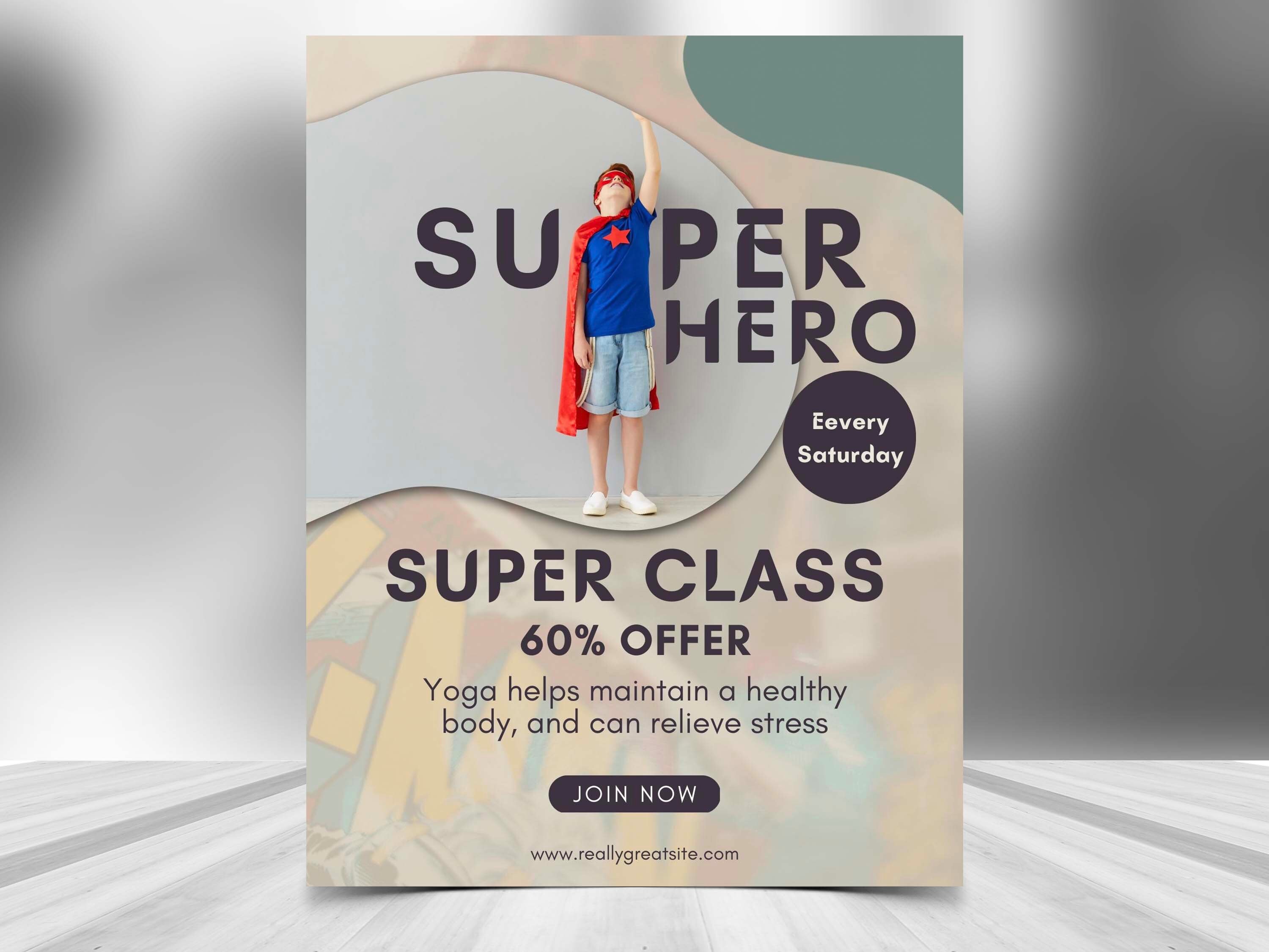 SUPER HERO FLYER Diy, Editable Canva Template, Printable & Social Media ...