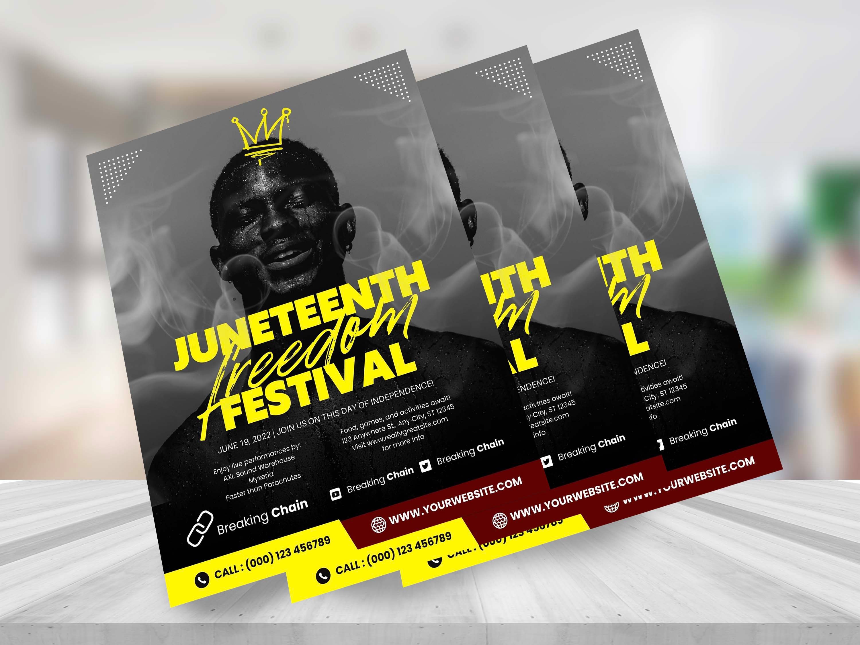 JUNETEENTH FLYER DIY Editable Canva Template, Printable & Social Media ...