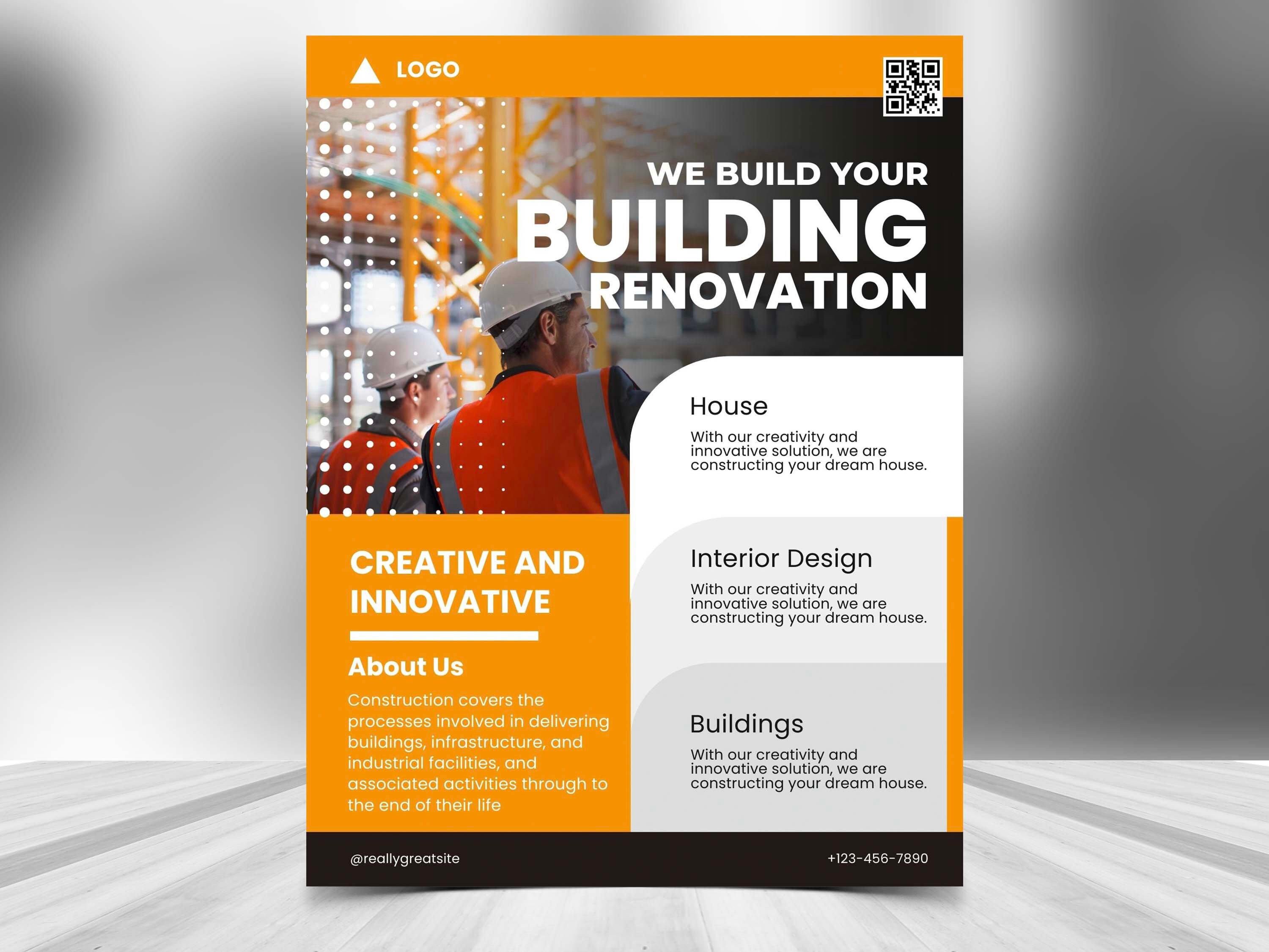 BUILDING RENOVATION FLYER Diy Editable Canva Template, Printable ...