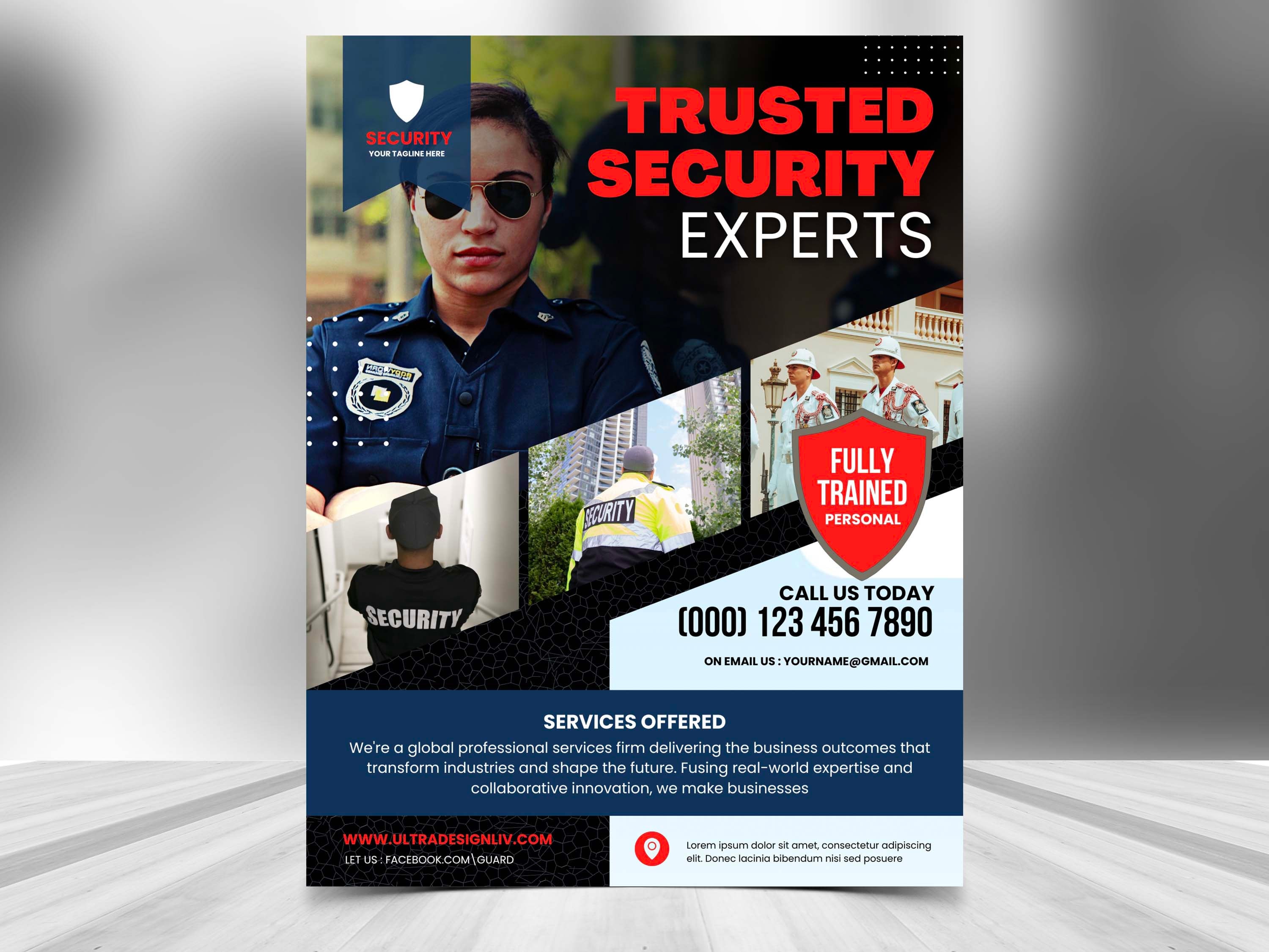 SECURITY SERVICE FLYER Diy Editable Canva Template, Printable & Social ...