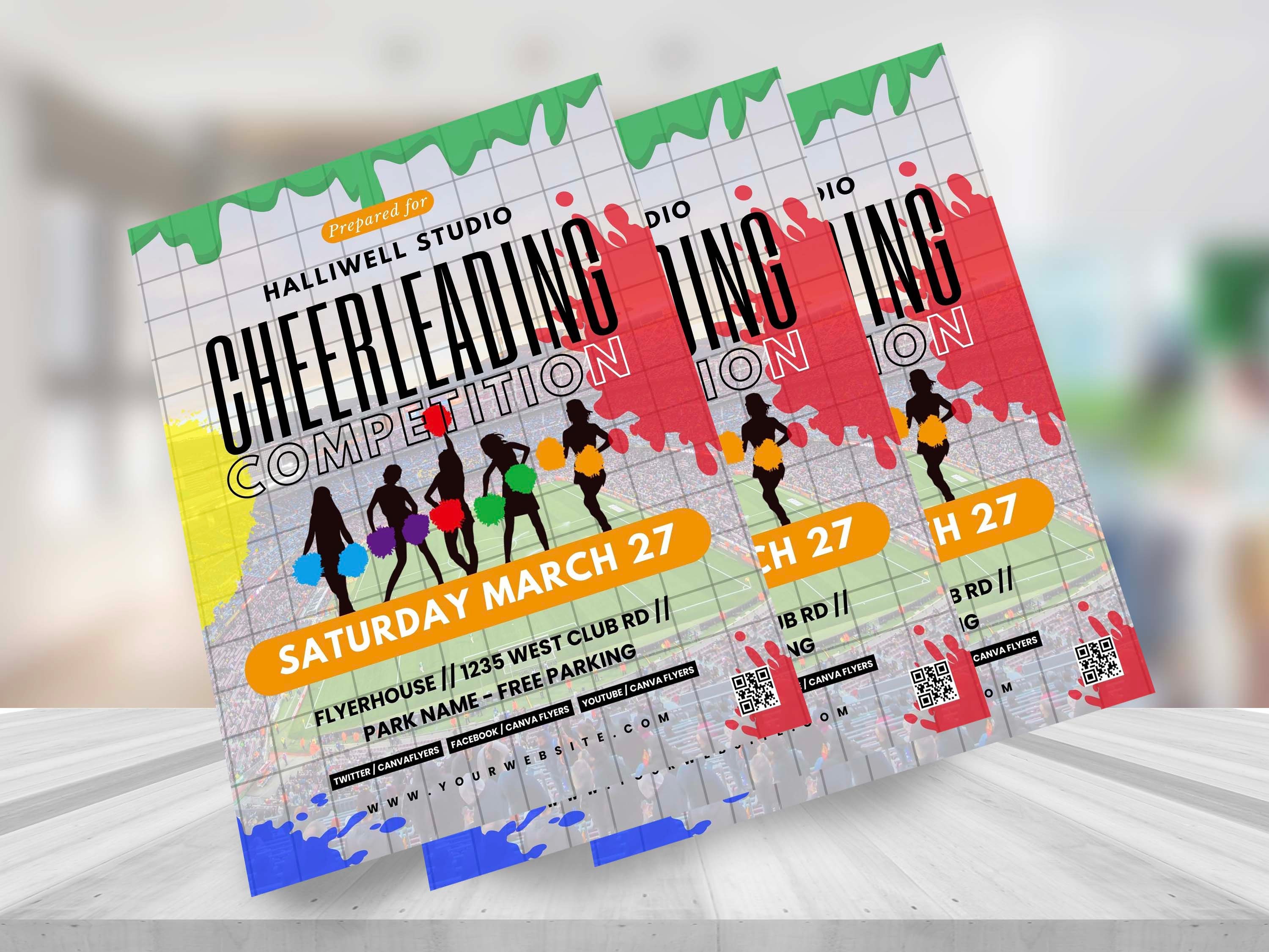 CEERLEADING COMPETITION FLYER Diy Editable Canva Template, Printable ...