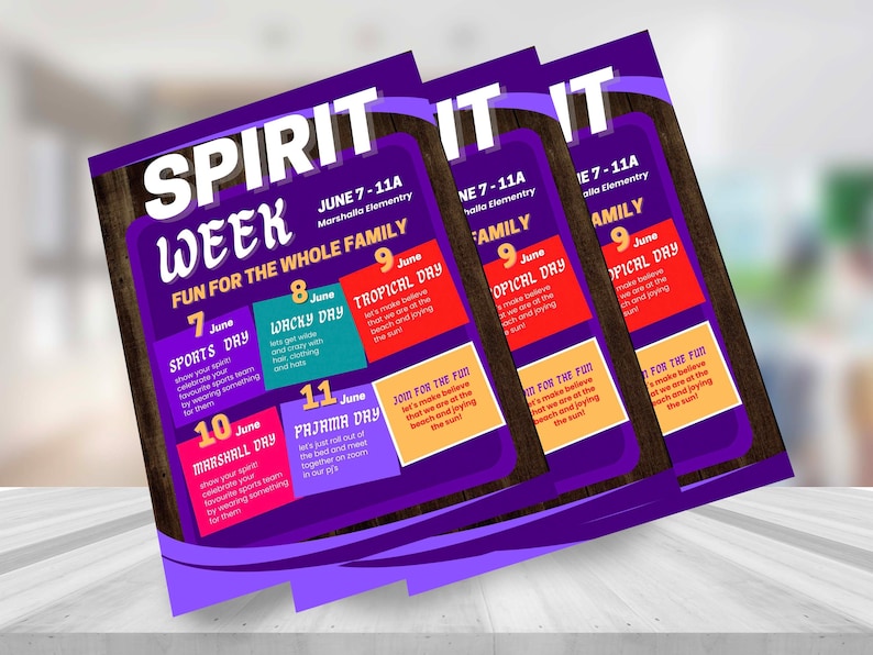 SPIRIT WEEK FLYER Diy Editable Canva Template, Printable & Social Media ...