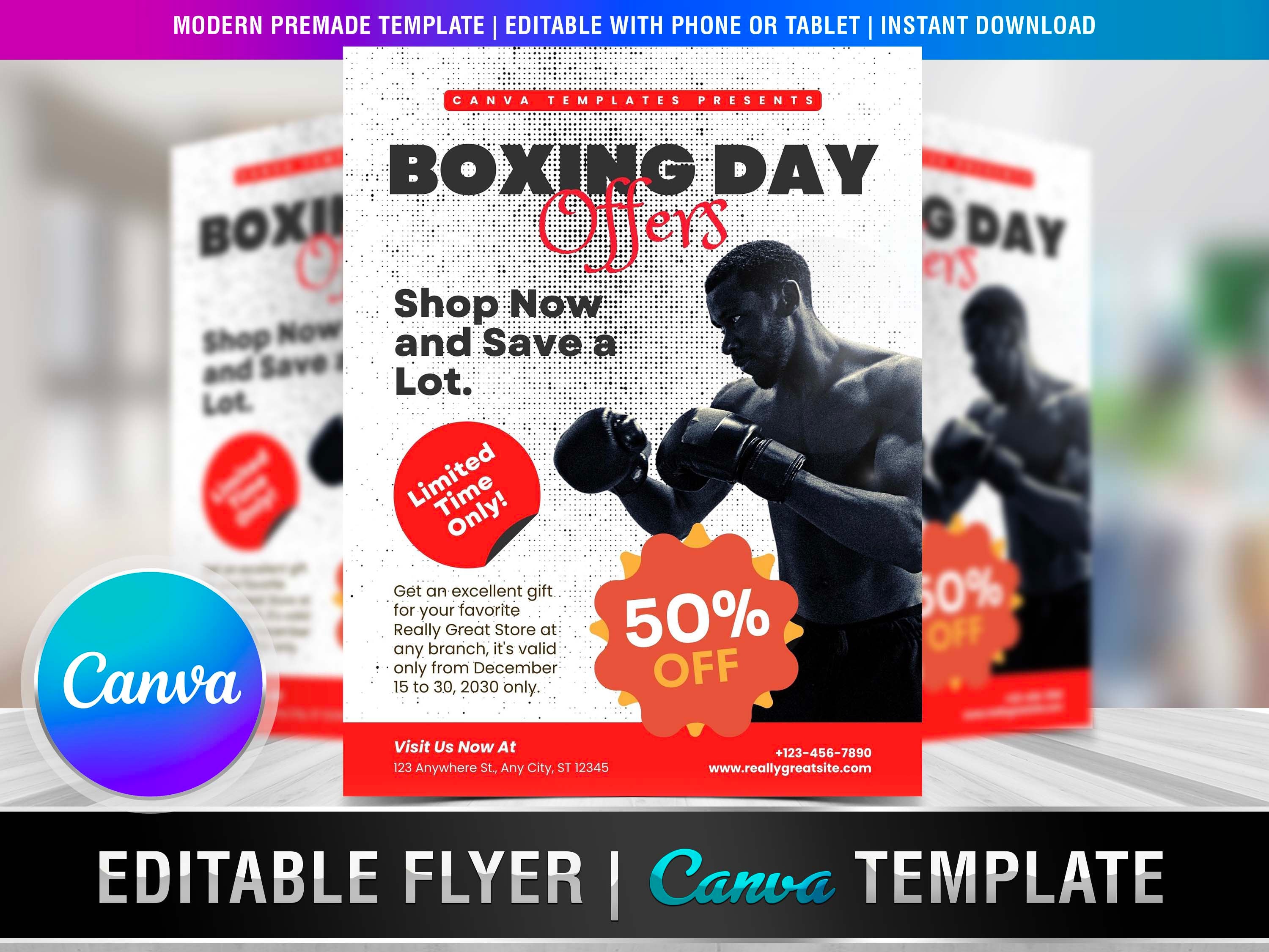 BOXING DAY FLYER Diy Editable Canva Template, Printable & Social Media ...