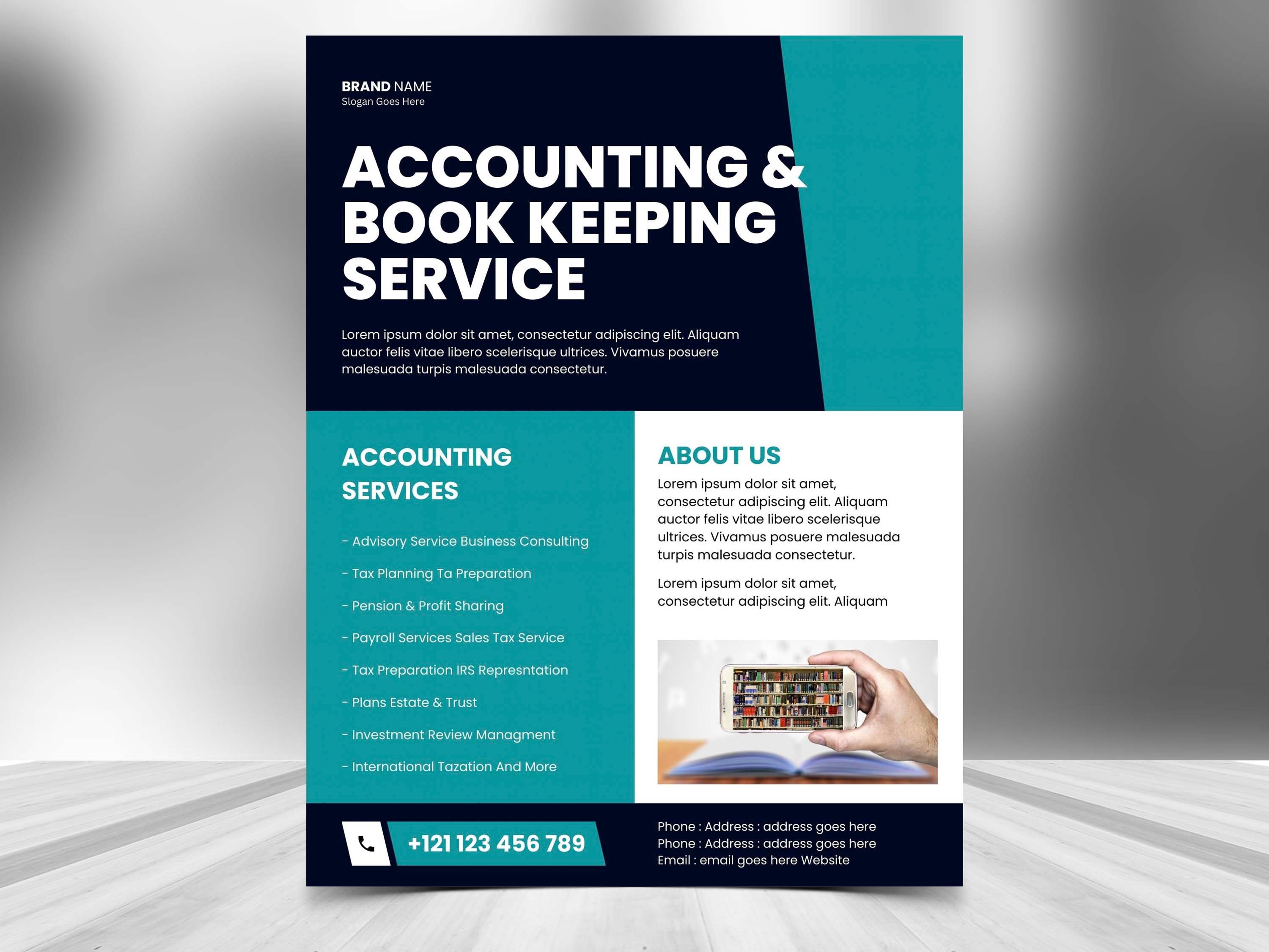 ACCOUNT AND BOOKKEEPING Flyer Diy Editable Canva Template, Printable ...