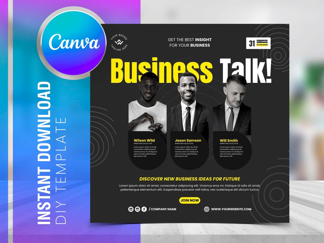BUSINESS MEETING FLYER Diy Editable Canva Template, Printable & Social ...