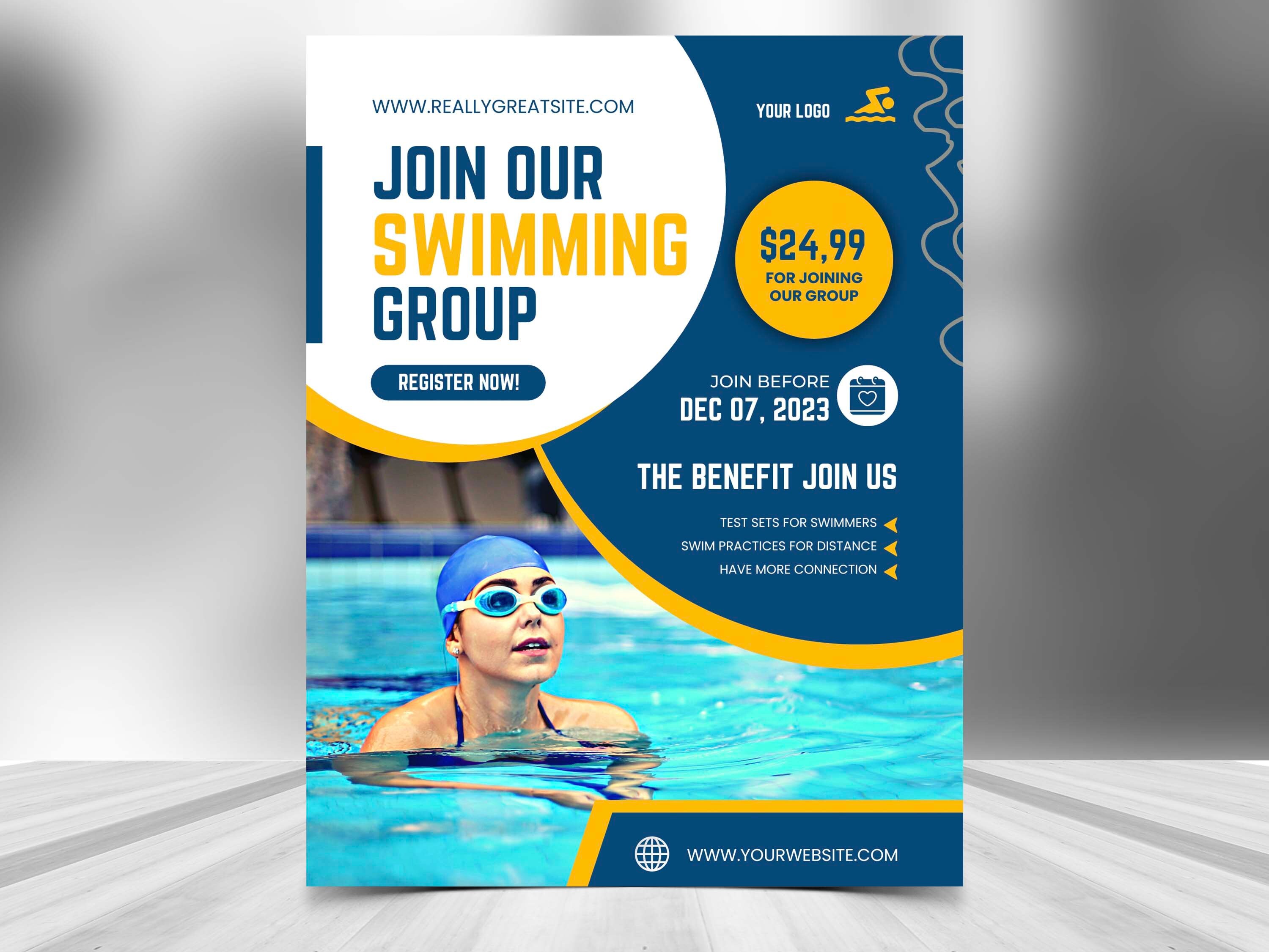 SWIMMING LESSON FLYER Diy Editable Canva Template, Printable & Social ...