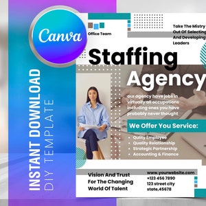 STAFFINF AGENCY FLYER Diy Editable Canva Template, Printable & Social ...