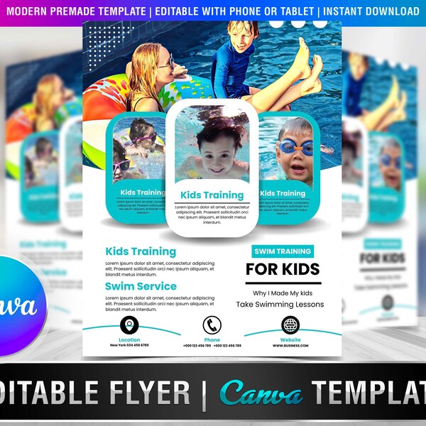 Swim Lesson Flyer Template - Etsy