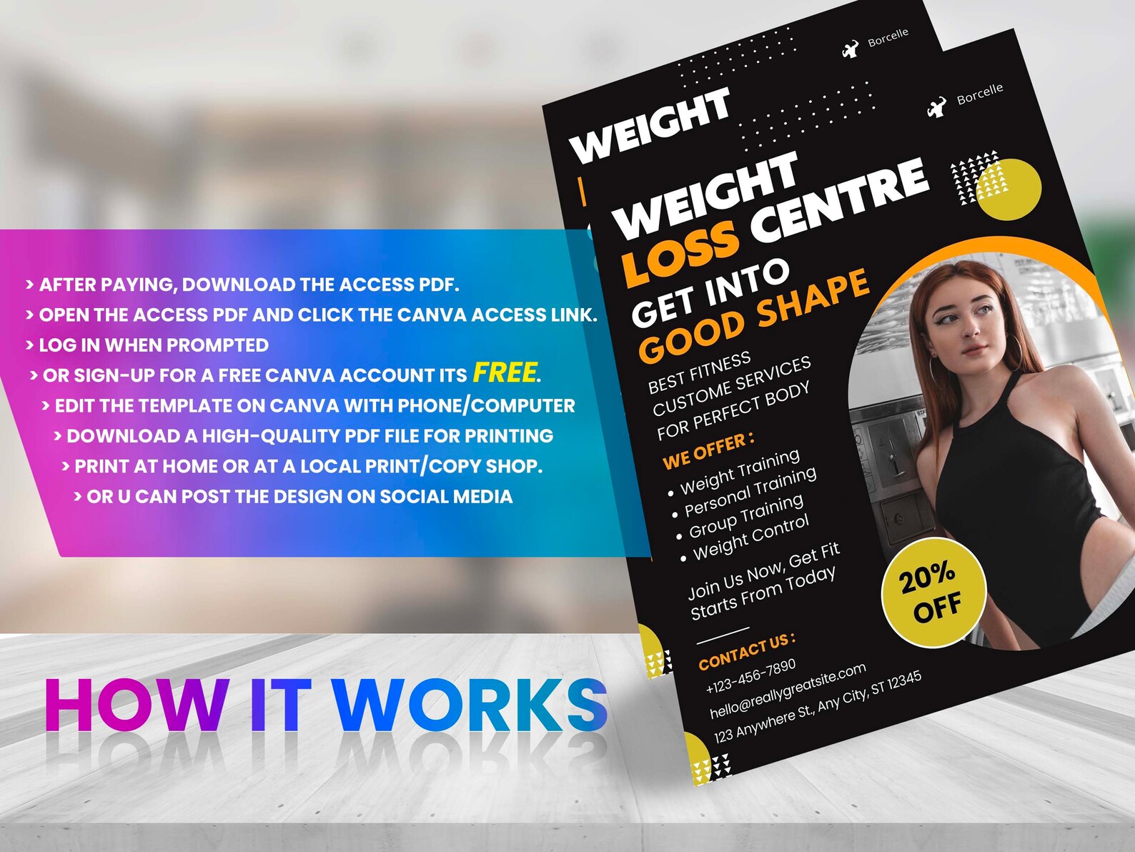 WEIGHT LOSE FLYER Diy, Editable Canva Template, Printable & Social ...