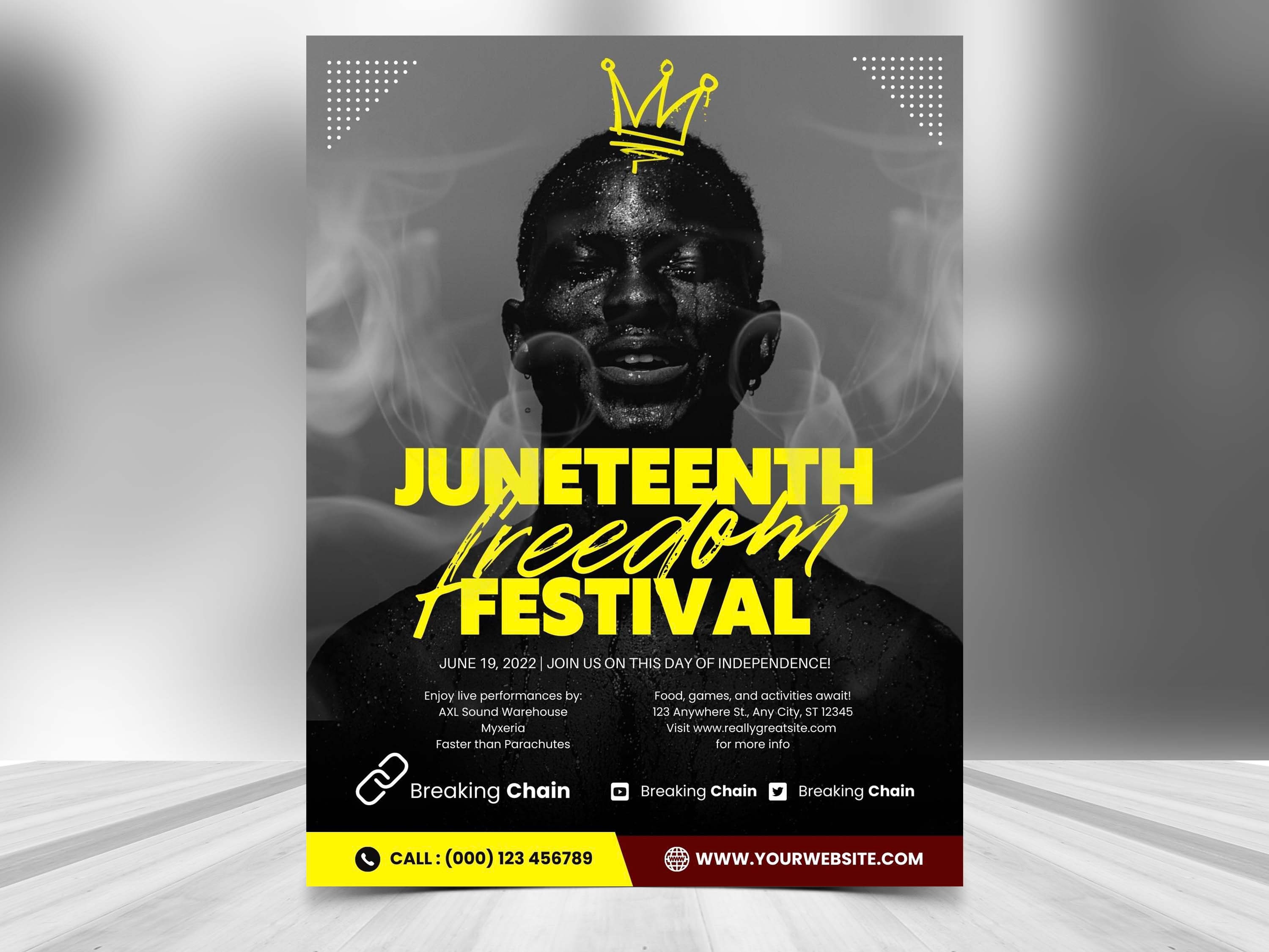 JUNETEENTH FLYER DIY Editable Canva Template, Printable & Social Media ...