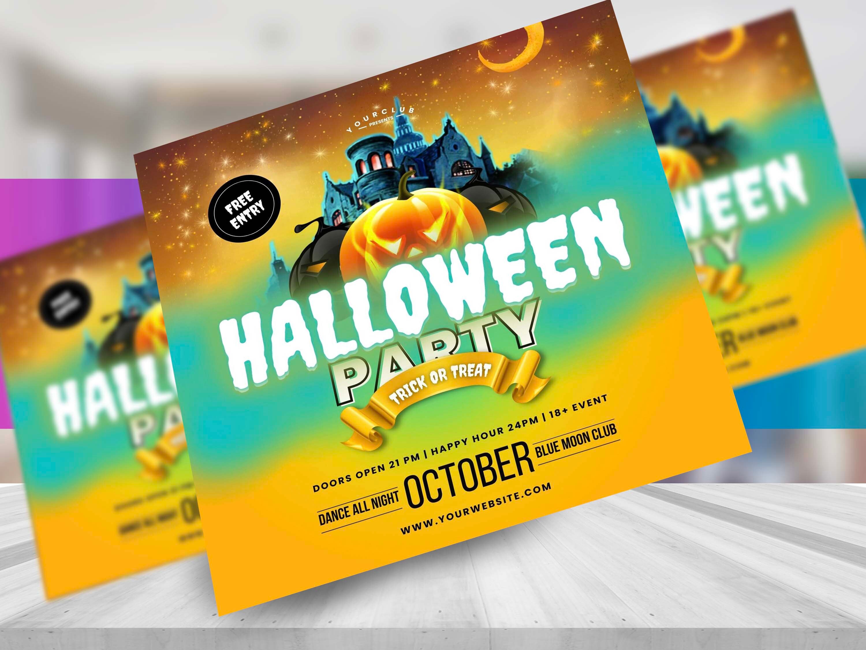 HALLOWEEN FLYER DIY Editable Canva Template, Printable & Social Media ...