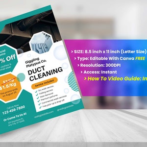 AIR DUCT CLEANING Flyer Diy Editable Canva Template, Printable & Social ...