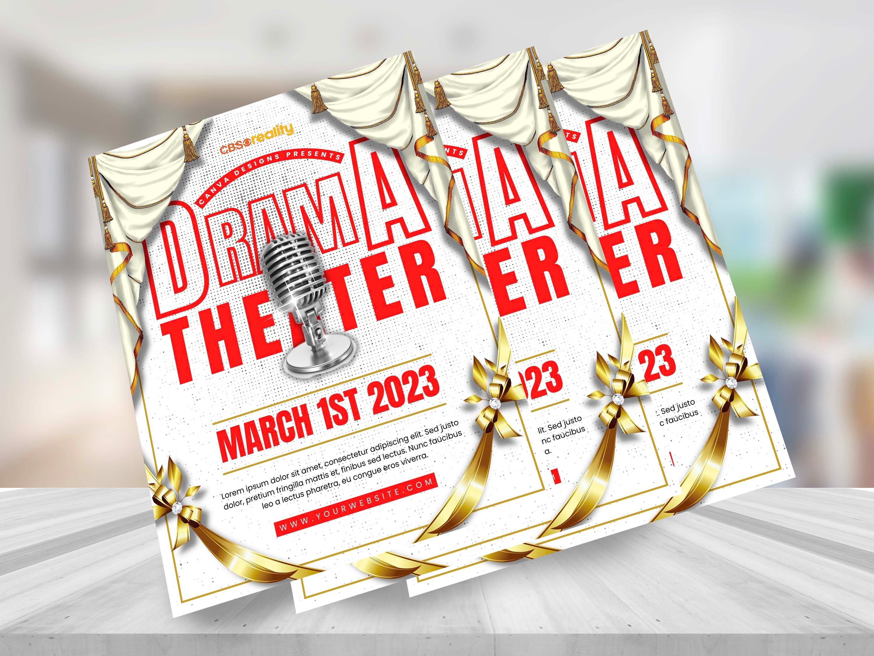 DRAMA CLUB FLYER Diy Editable Canva Template, Printable & Social Media ...