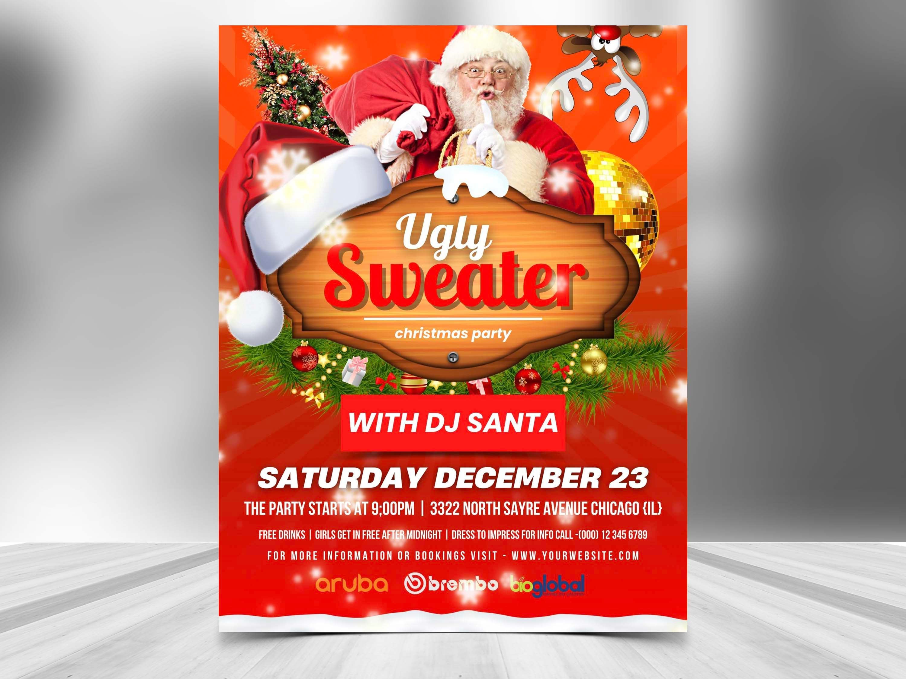 UGLY SWEATER FLYER Diy Editable Canva Template, Printable & Social ...