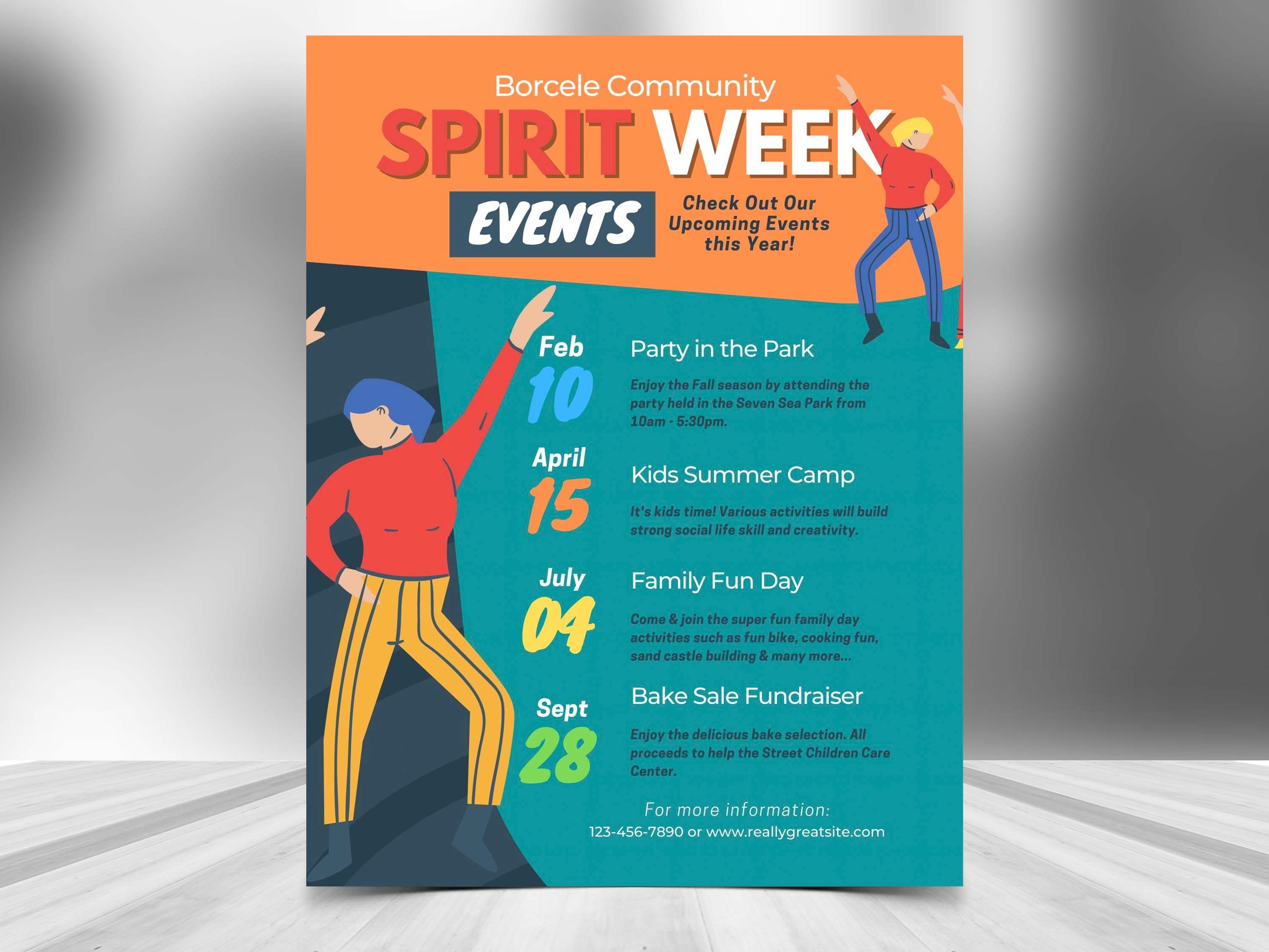 SPIRIT WEEK FLYER Diy Editable Canva Template, Printable & Social Media ...